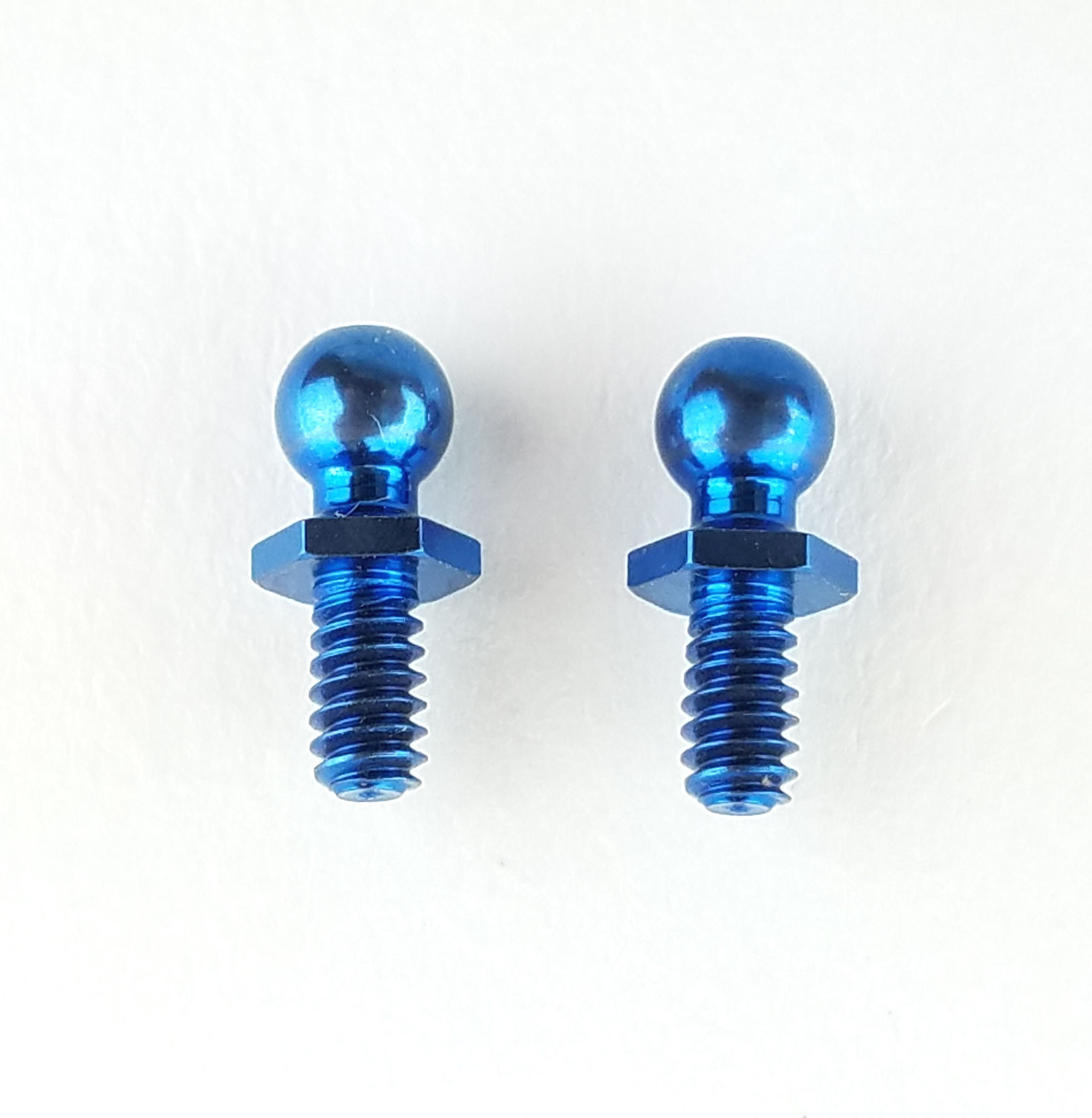 BLUE TITANIUM SHORT HEX BALL STUD (2) – Custom Works RC